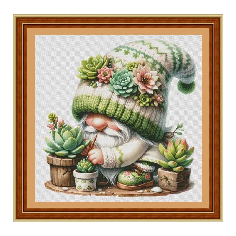 JOYAUTUM Набор для вышивки крестом Суккулентный карлик 104 цвета 14CT 65X65cm