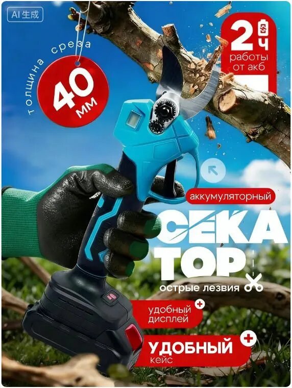 Аккумуляторный кусторез 2000 Вт 24 В