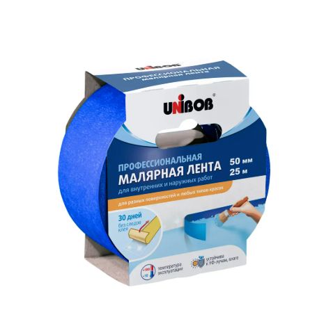 Малярная лента Unibob для всех поверхностей 50 мм x 25 м
