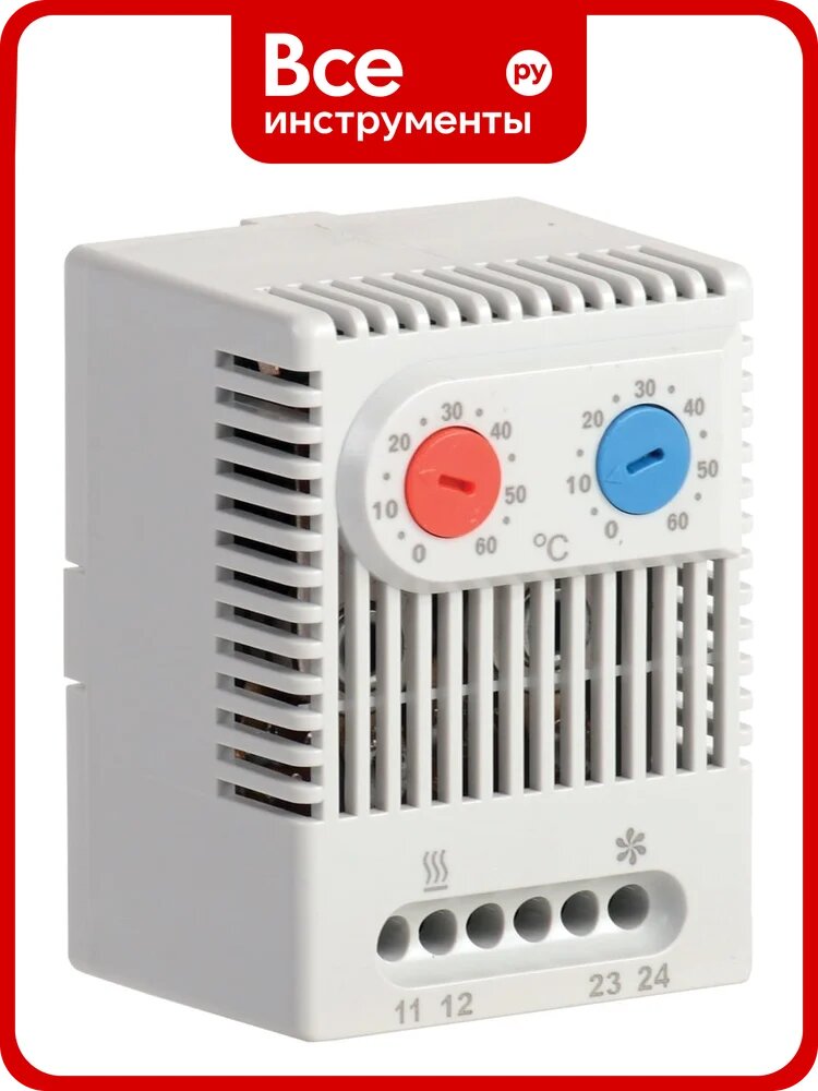 Двухканальный термостат IEK NO+NC от 0 до +60 C YCE-DTNO-NC-60