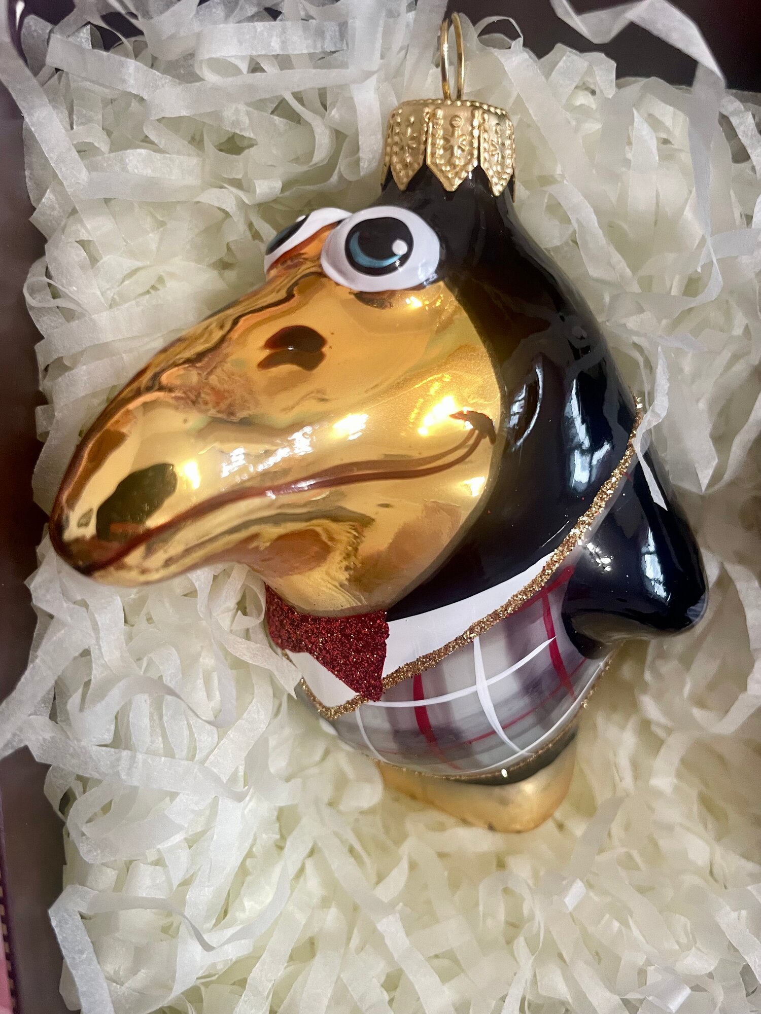 Стеклянная ёлочная игрушка "Ворон Карл" фабрики Ариель
