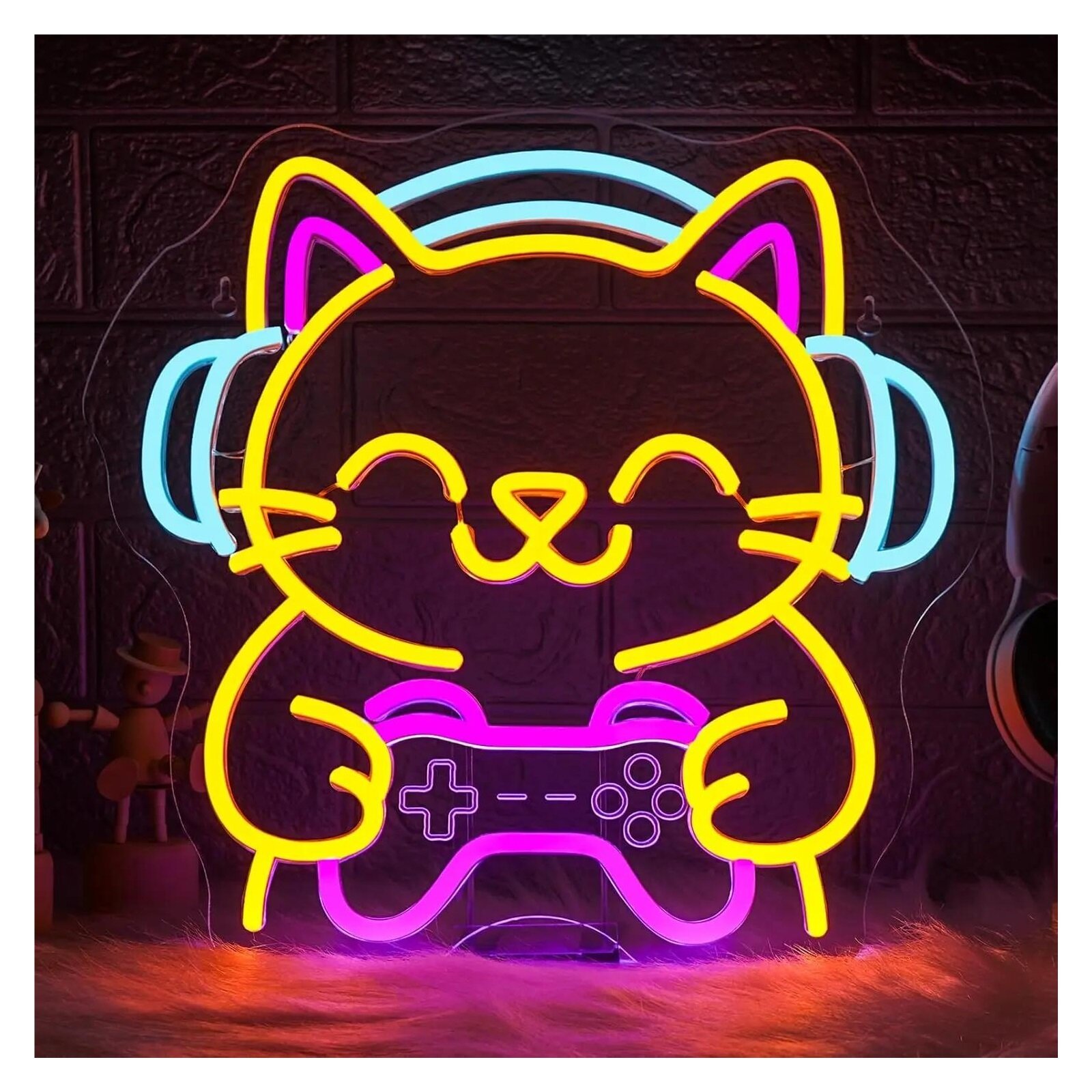 Игровая Неоновая Вывеска USB С Регулируемой Яркостью 39,6x35см