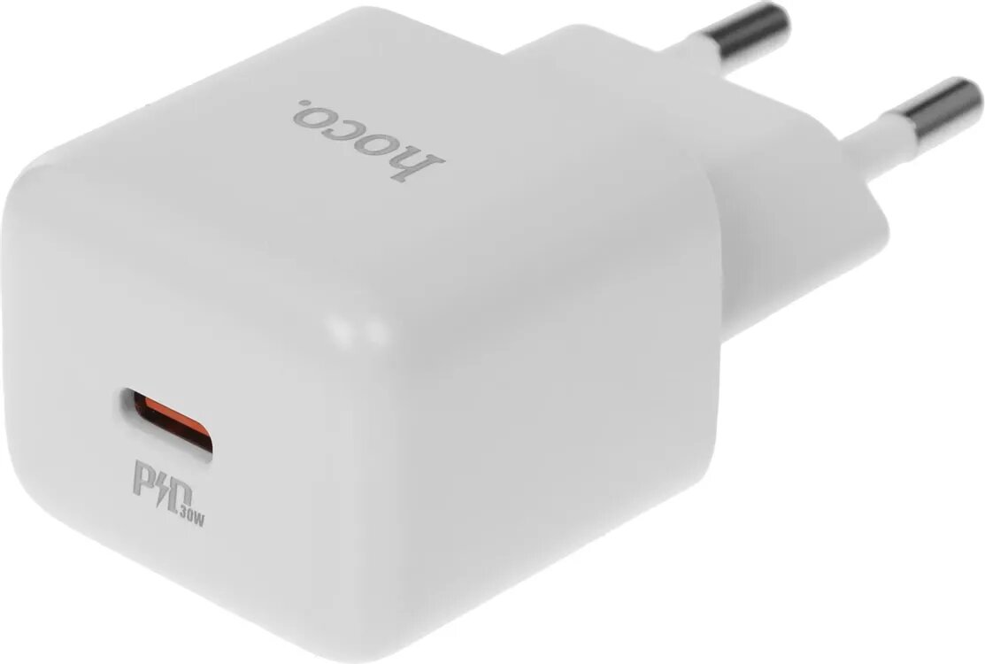 Сетевое зарядное устройство Hoco N32 Glory White, USB-C, 30Вт, 3A, белый
