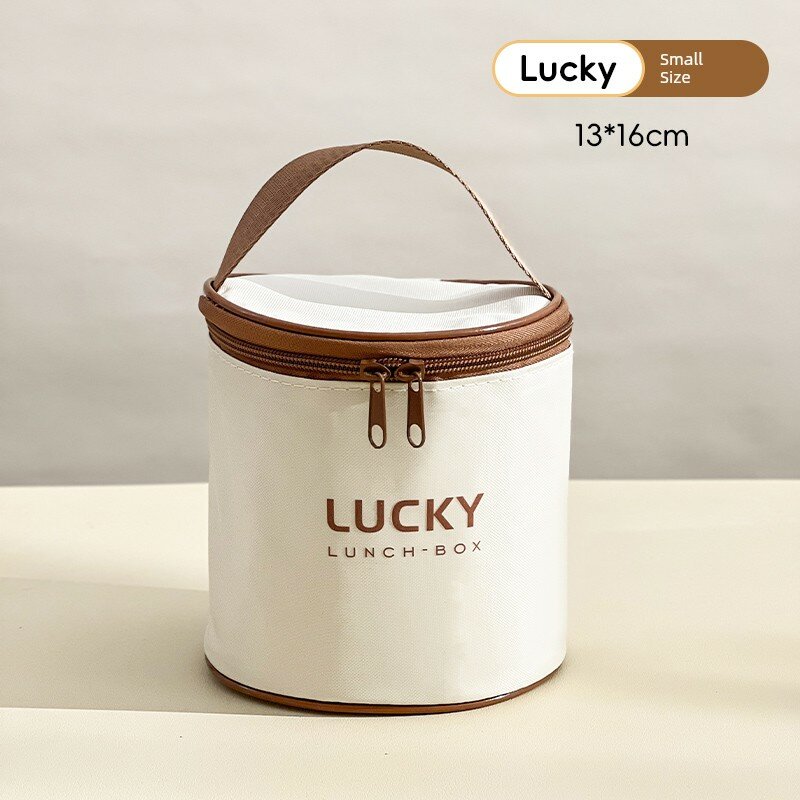 Сумка для обеда Lucky круглой формы с изоляцией, водонепроницаемая алюминиевая фольга, малый размер для офиса и школы