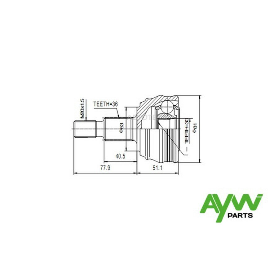Шрус внешний AYWIPARTS AW1510199