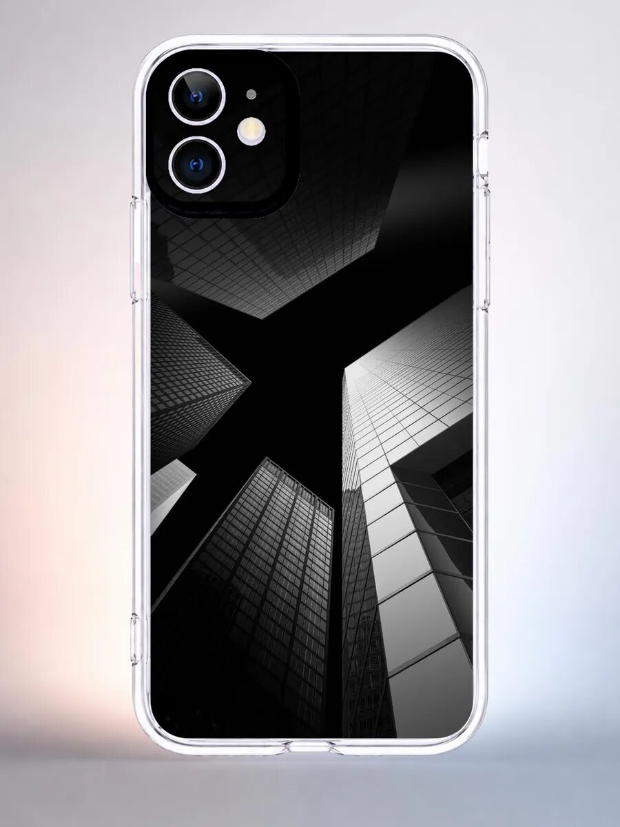 Чехол iPhone 11 небоскрёбы крест силиконовый