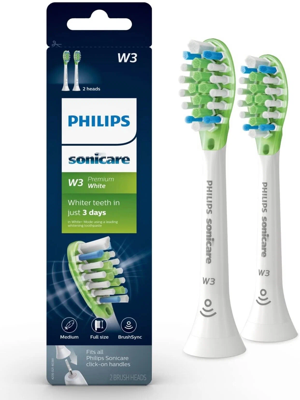Насадки для звуковой щётки Sonicare W3 HX9062/65 Premium White Brush Heads, 2 шт.
