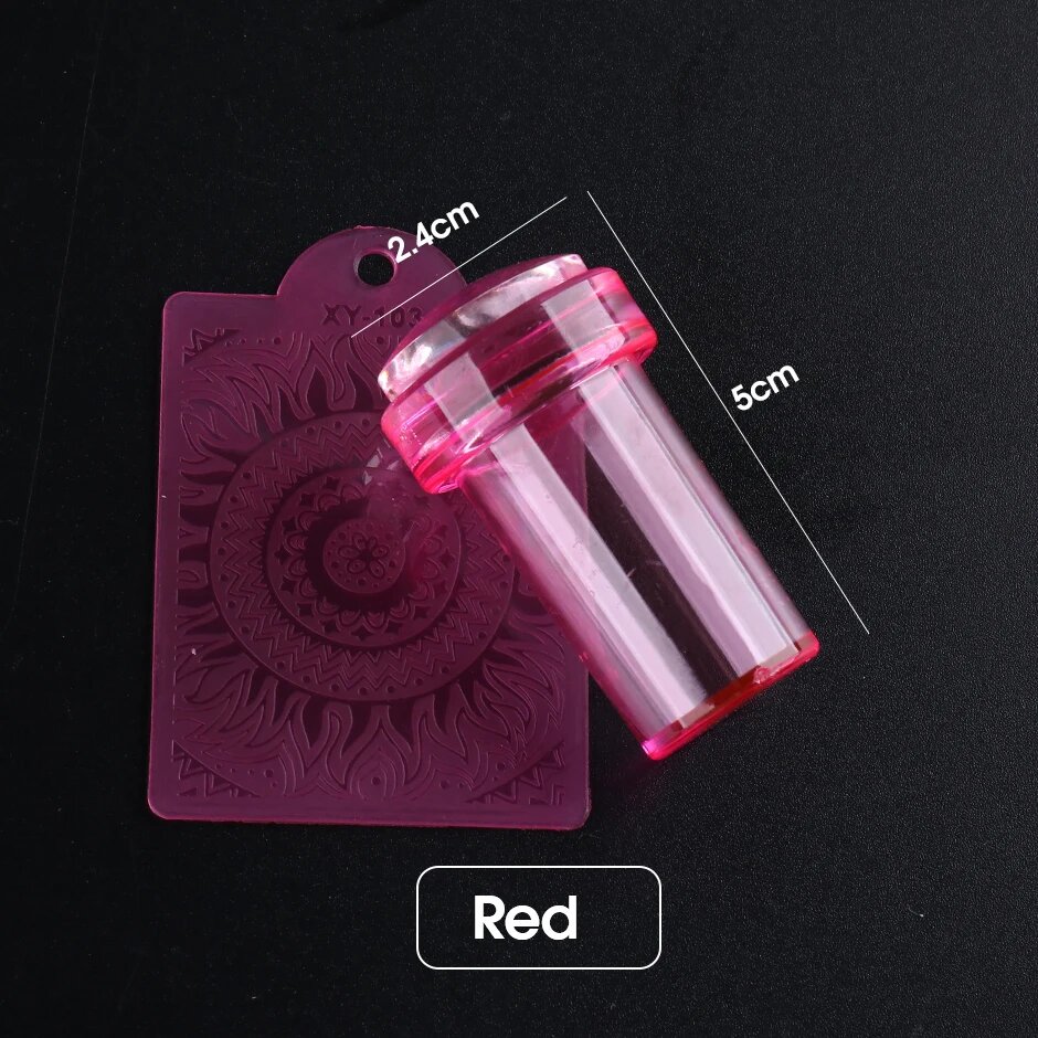Стемпинг для ногтей, набор Red (2.4см, 5см)