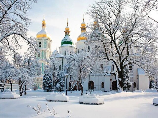 EverShine Алмазная живопись Зимний пейзаж Церковь Full Square 30X40cm, 3495