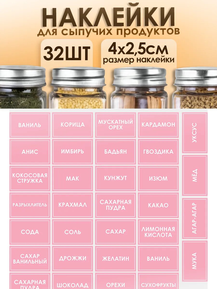 Наклейки для специй на баночки