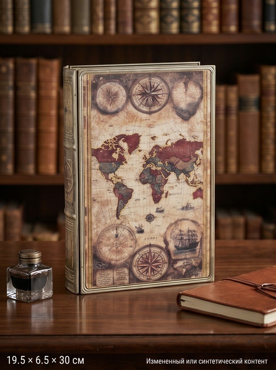Шкатулка-книга "Морской странник" 19,5х6,5х30