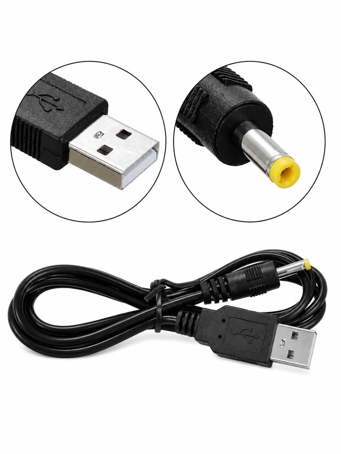 Кабель питания USB-DC 4.0*1.7м. длина 0.8м. мощность 2А-5V для мобильных устройств. — фото 1