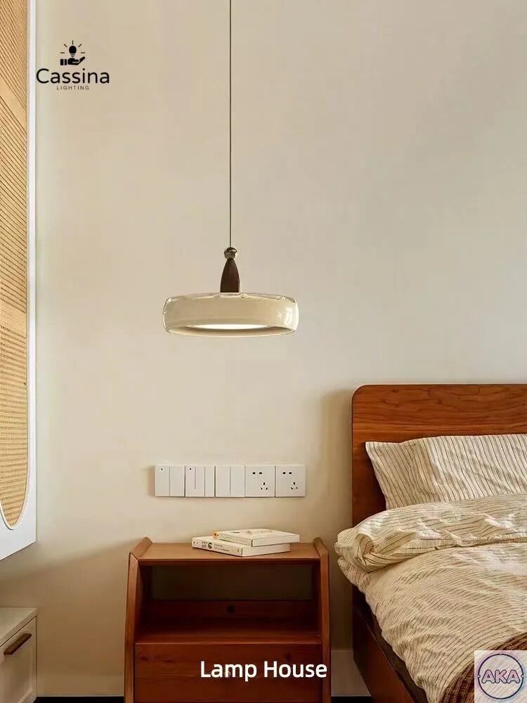 Люстра Cassina LED 12 Вт, молочно-белый + цвет ореха, 200x200x115 мм — фото 1