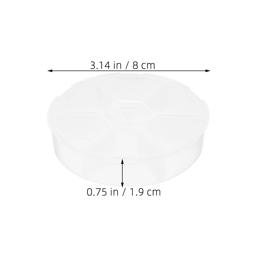 Коробка Для Бисера С Прозрачным Дизайном 6 Отсеков Белый Цвет 8x8x1 9Cm