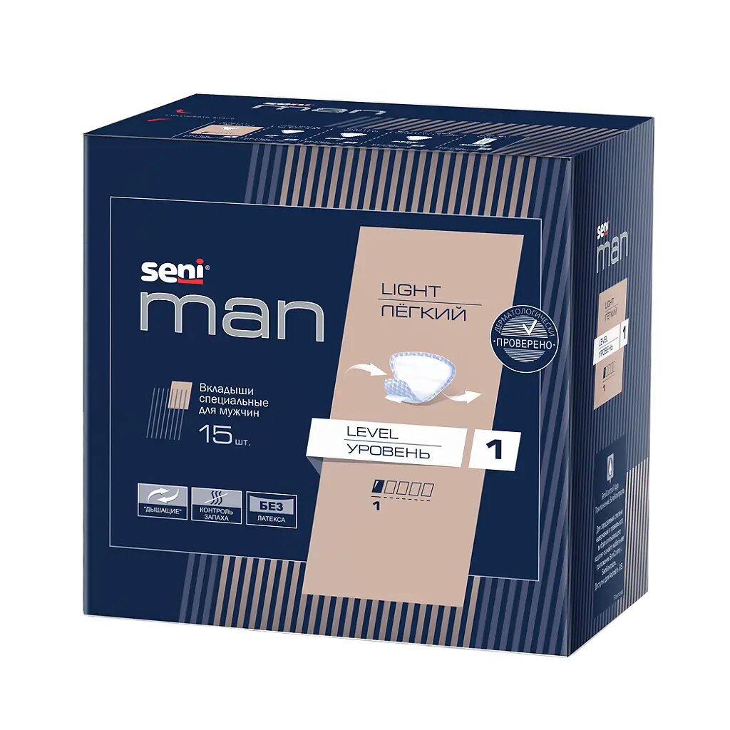 Seni Man Light level 1 Вкладыши специальные для мужчин (Легкий уровень 1) 15 шт