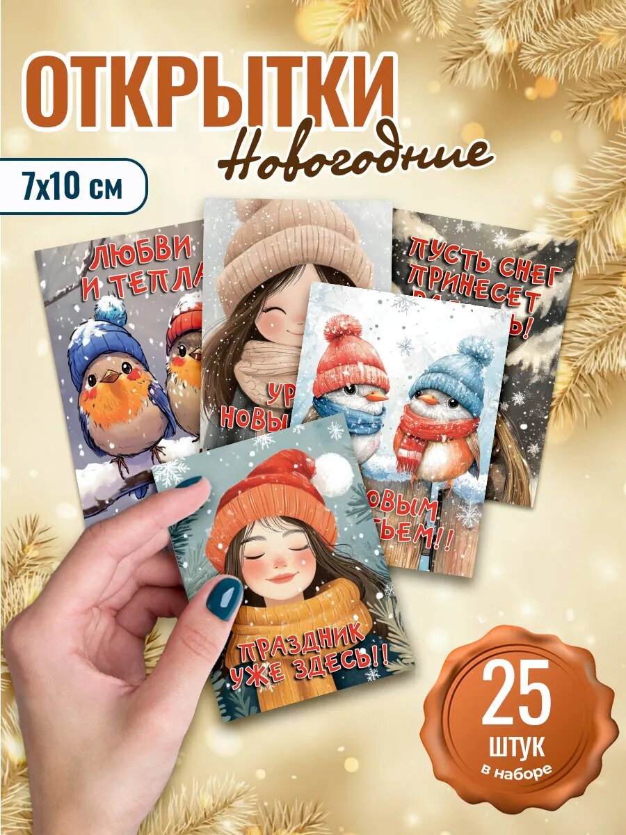 Открытки новогодние мини, 7х10