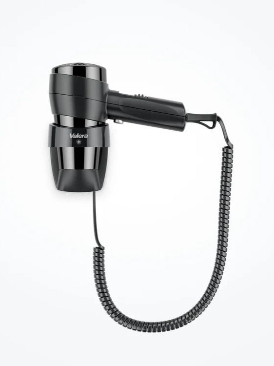Фен настенный Valera Hospitality Action Super Plus 1600 (542.06/038A All black), мощность 1600 Вт, система безопасности, термостат выключения, спиральный шнур, холодный воздух, концентратор
