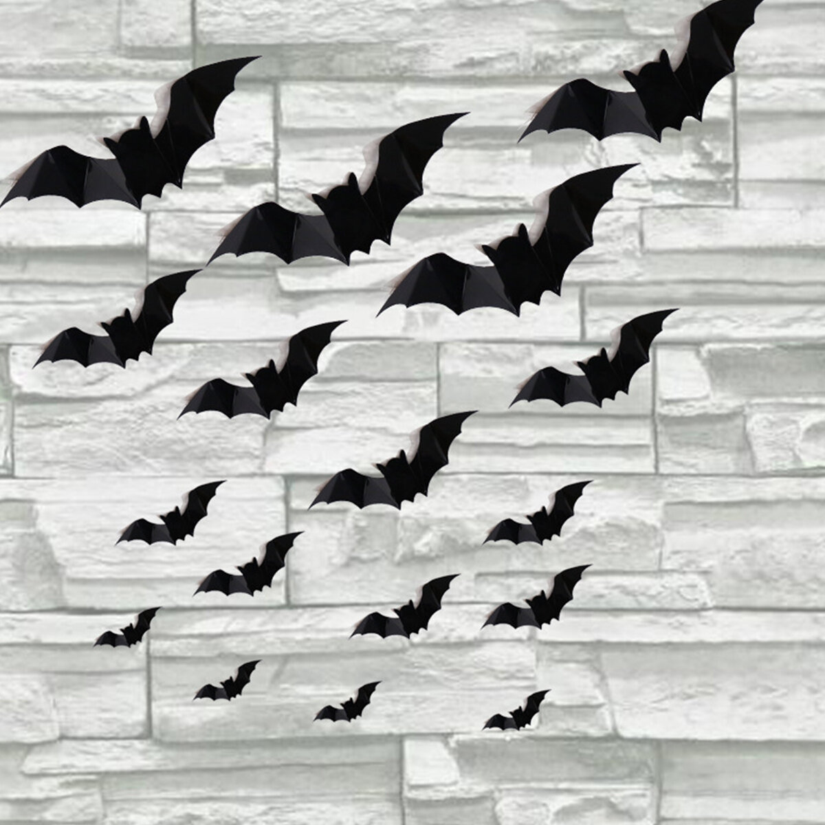 16 Штук Наклеек PVC 3D Наклейки В Forme Of Бats Для Halloween Оформление Комн Декор Black M