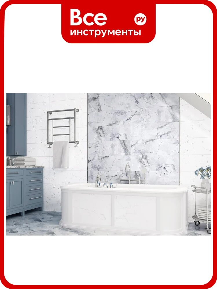 Плитка настенная Delacora Фрост белый / Frost White 246х740 7 шт в уп 53,508 м в пал WT15FRR00R