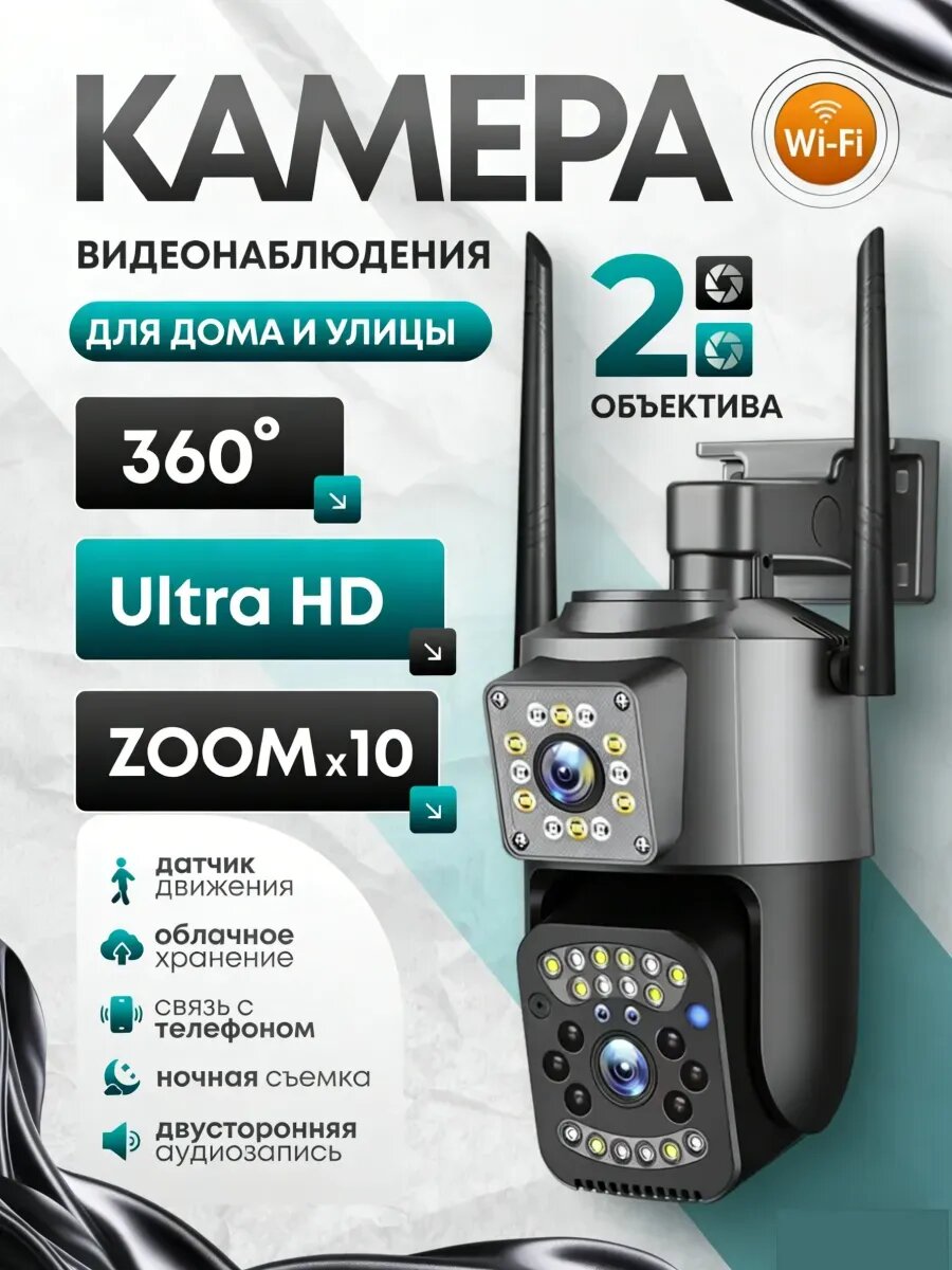 Камера видеонаблюдения для дома и улицы с wi-fi