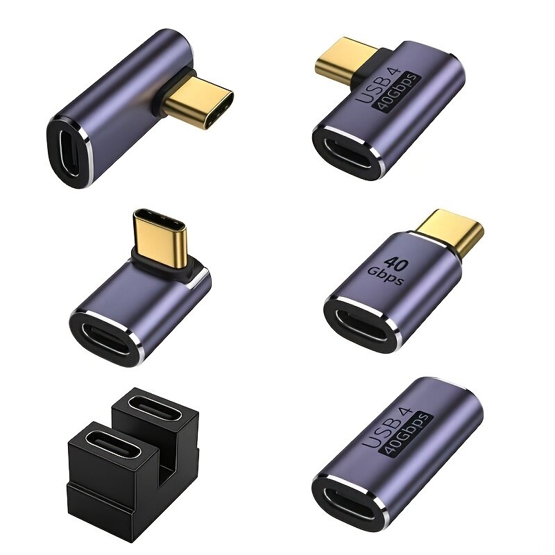 Многофункциональный адаптер Type-C 4.0, PD 100 Вт, 40 Гбит/с, 8K 60 Гц, цвет: фиолетовый, 6 шт.
