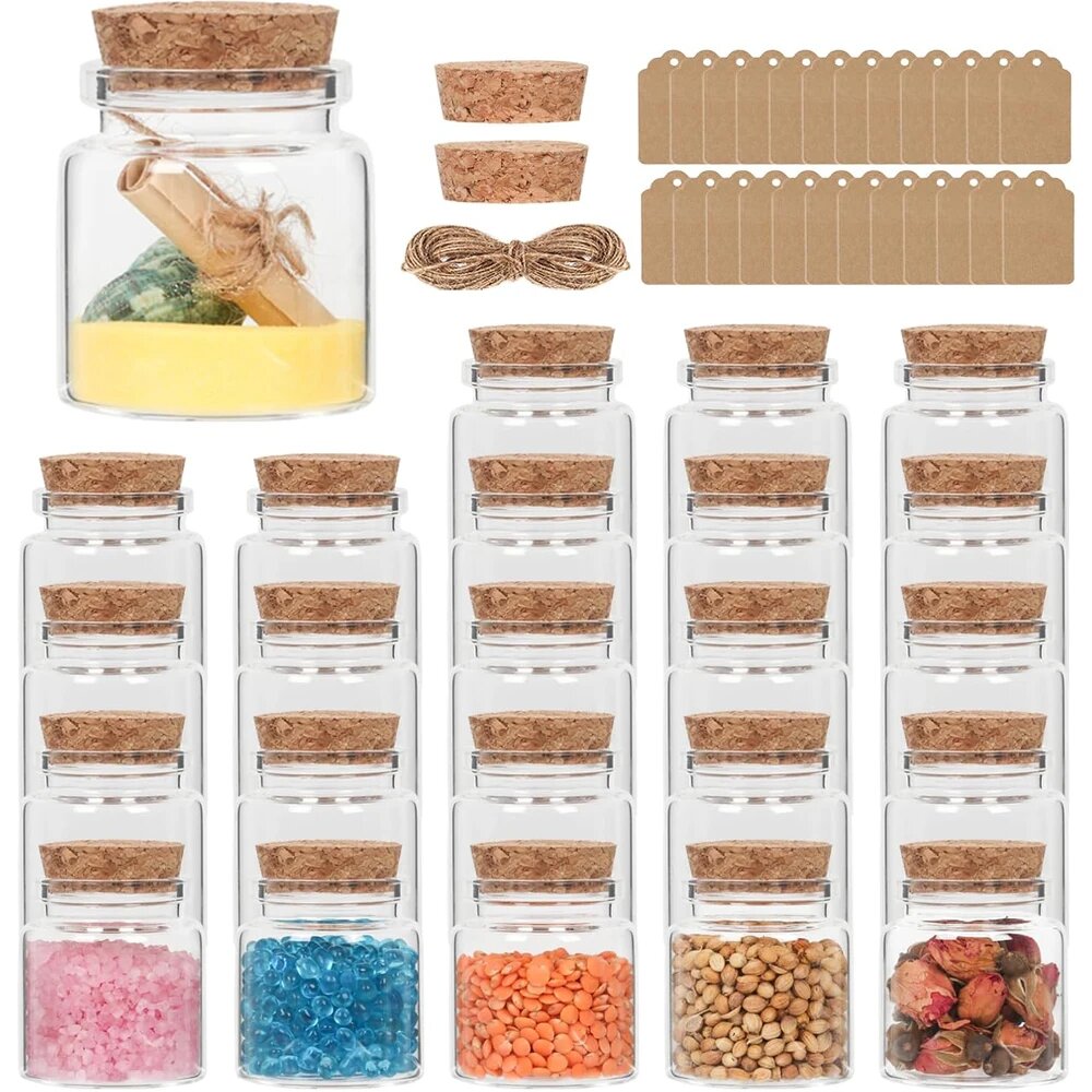 Стеклянные банки 50 мл с пробками 24pcs