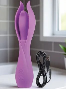 Jopen Вибратор из силикона с лепестками Lust by JOPEN L6, фиолетовый