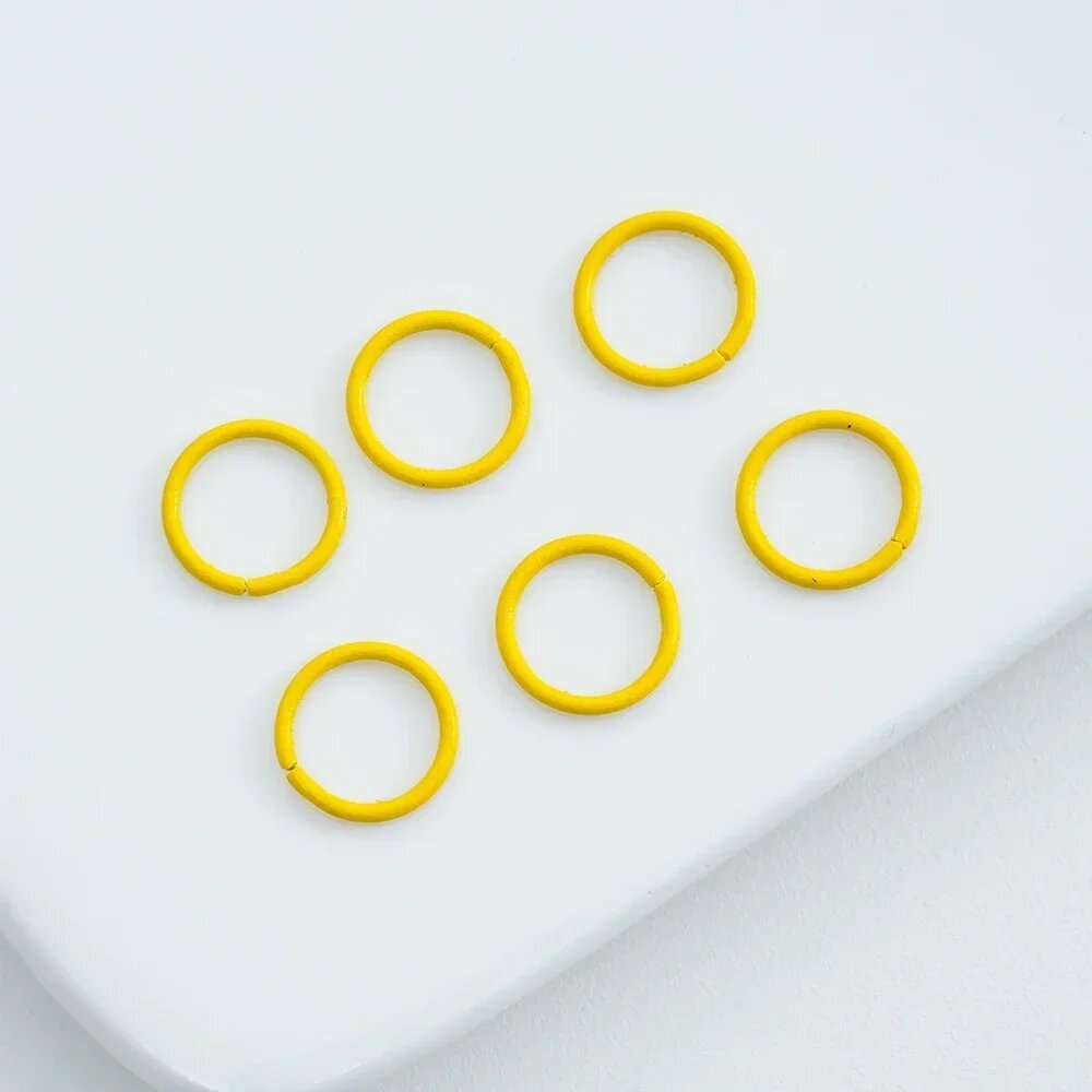 Открытые соединительные кольца для бижутерии Желтый, 10mm x100pcs, 20