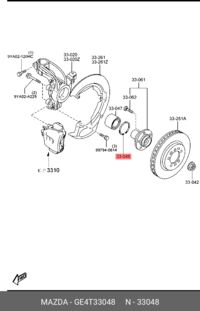 Кольцо стопорное подшип. пер. ступ. MAZDA 3 (BK, BL) 03-13