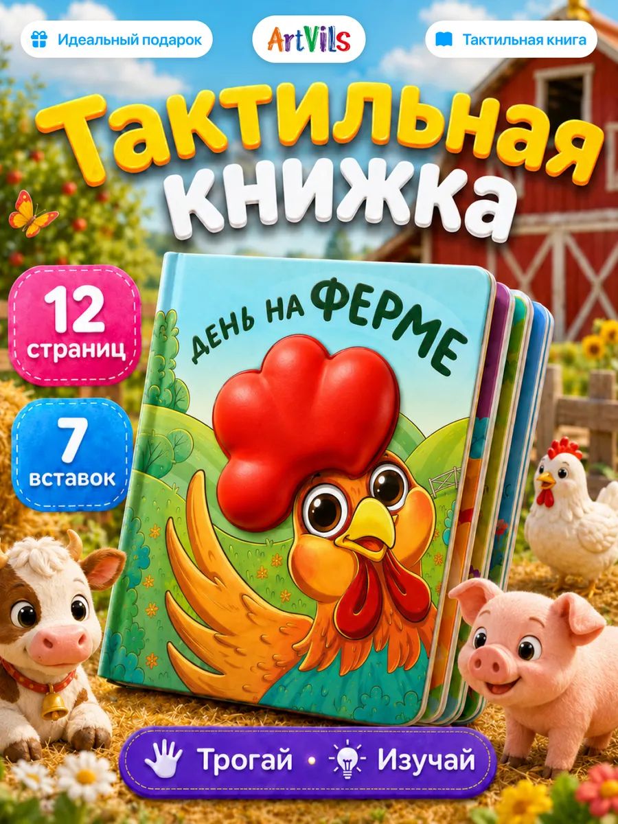 ARTVILS Тактильная развивающая книга игрушка для малышей | Тимошенко А. В.