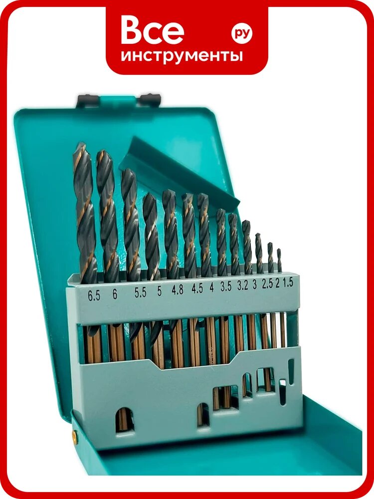 Набор сверл по металлу MKSS Toolbox 4427KS HSS-G 4241, DIN 338, 1.5-6.5мм, 13шт 44270013KS