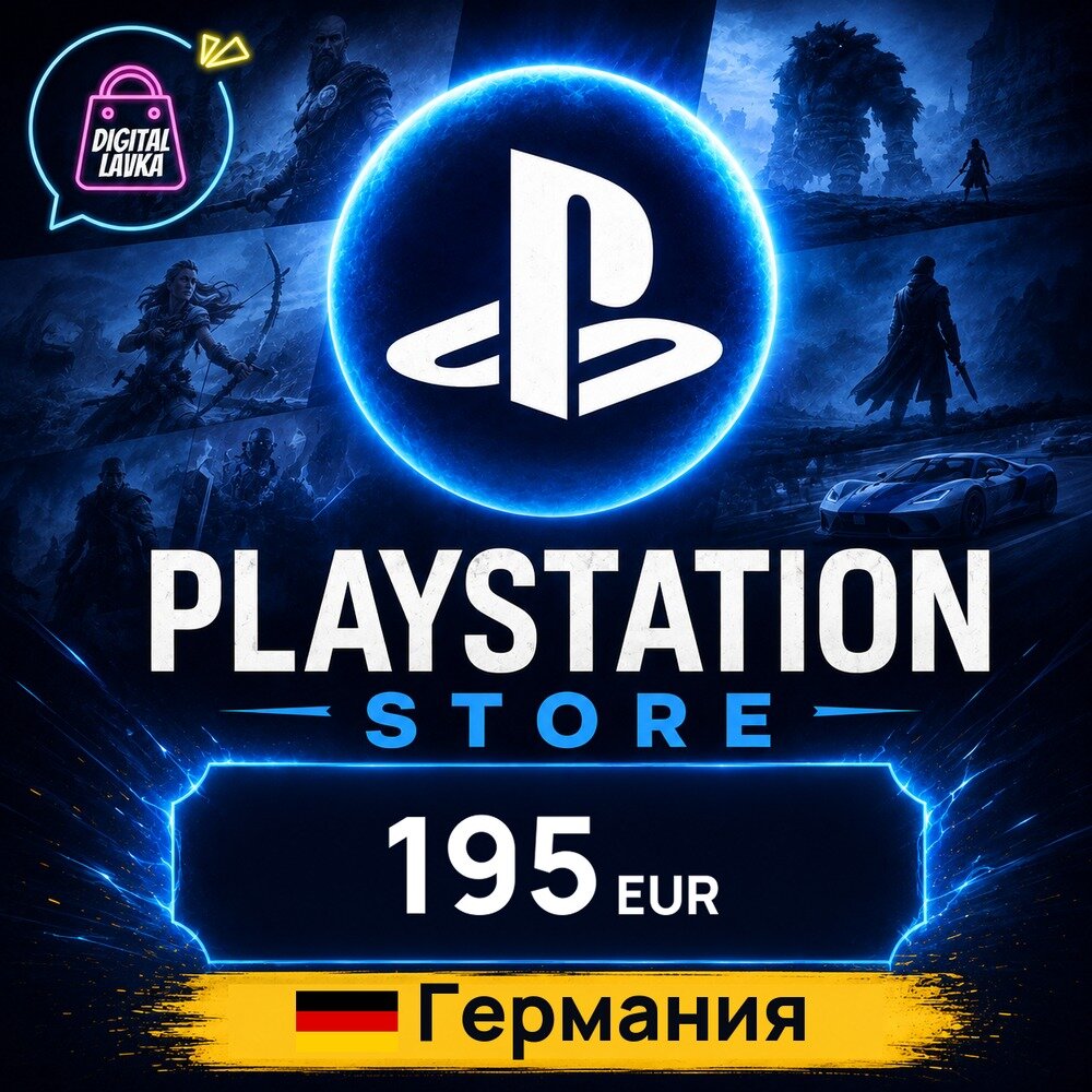 PlayStation Network (PSN) Германия · EUR 195 — карта оплаты, цифровой код пополнения счёта, моментальная доставка