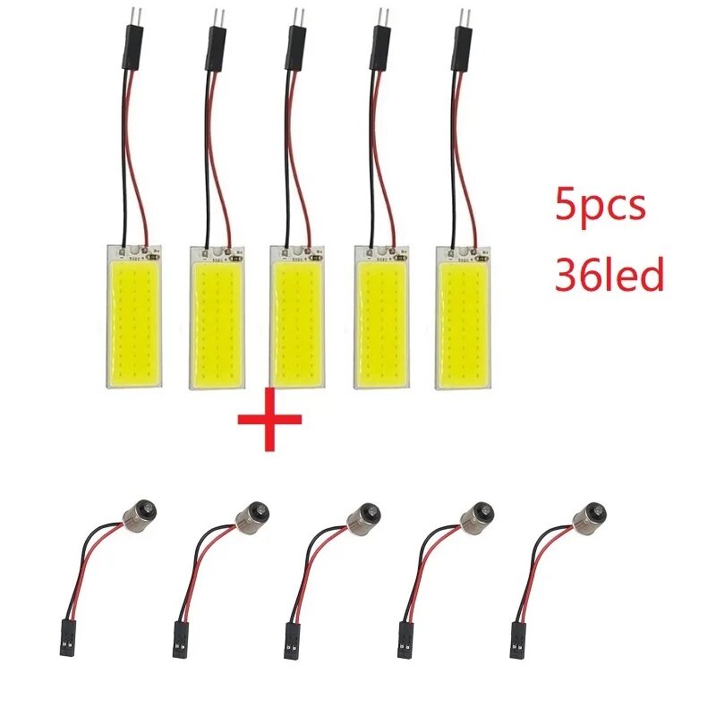 5 шт, светодиодные панели для чтения, COB 18SMD 24smd 36smd 48smd 5pcs 36led ba9s