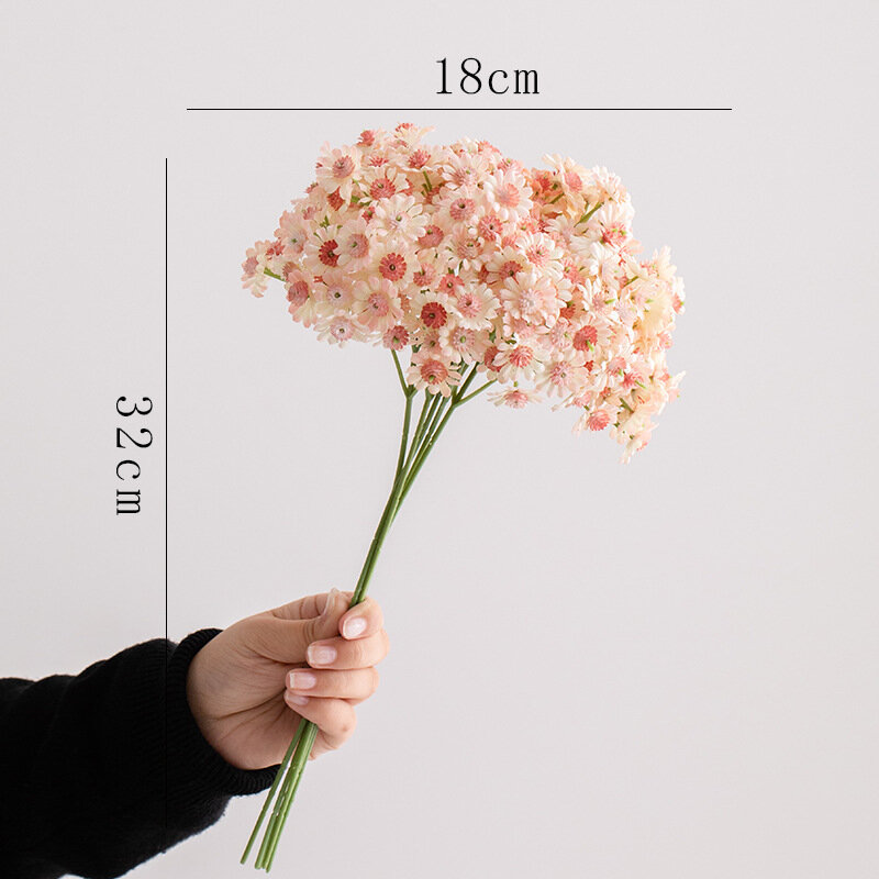 Искусственные цветы Шумен Маленькая Ромашка Букет из сухих цветов Композиция для гостиной Настольная цветочная композиция Набор ваз из шелковых цветов Высококачественный вид