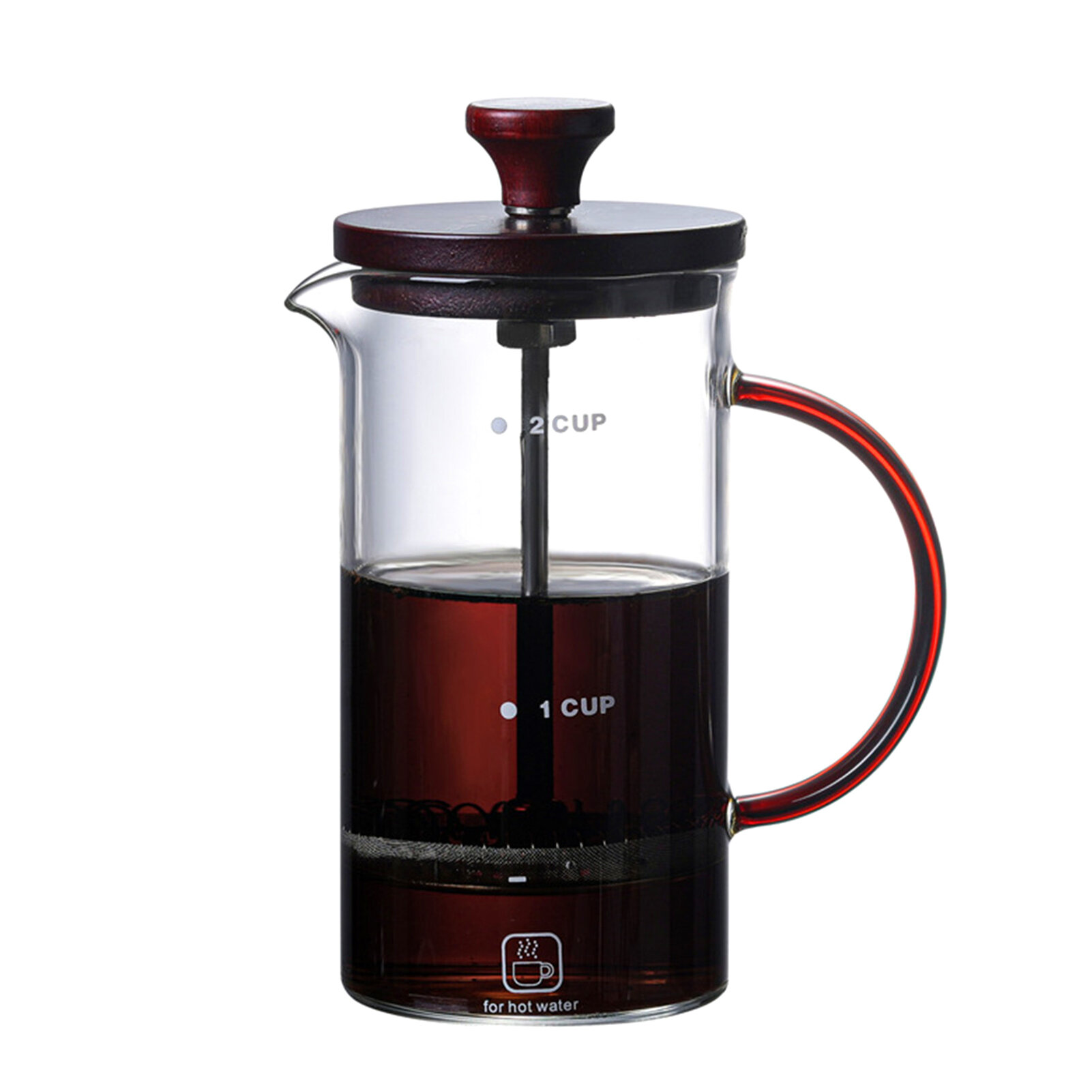 French Press Coffee Maker 14oz Borosilicate Glass Stainless Steel Coffee Plunger Tea Maker 7*16cm 357g 0.8lb 27oz 8*18.5cm 511g 1.1lb Optional