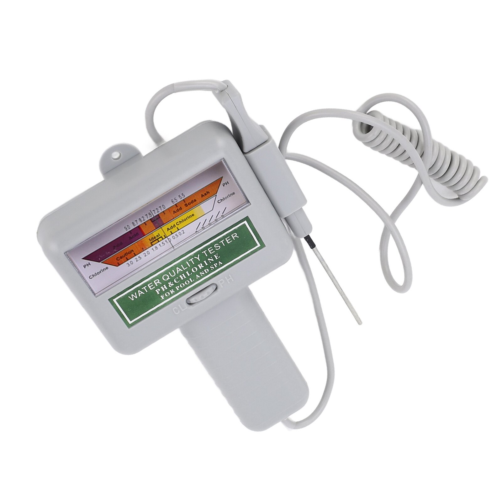 Портативный тестер pH и хлора для бассейна и спа, монитор качества воды, чекер, цвет: Серый Белый, размер: 18 x 11.6 x 3.1 см, материал: Пластик + Металл, количество: 1 шт.