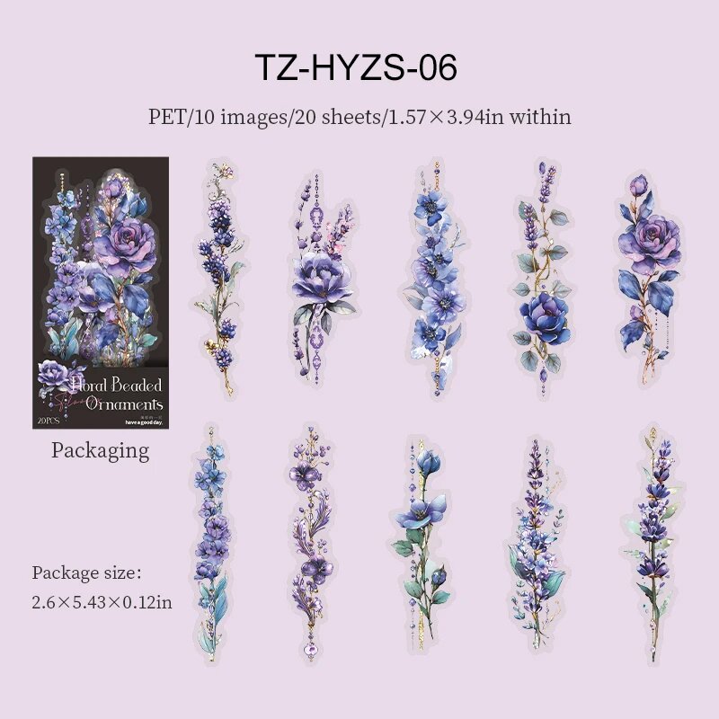 Цветочные наклейки TZ-HYZS-06 для скрапбукинга