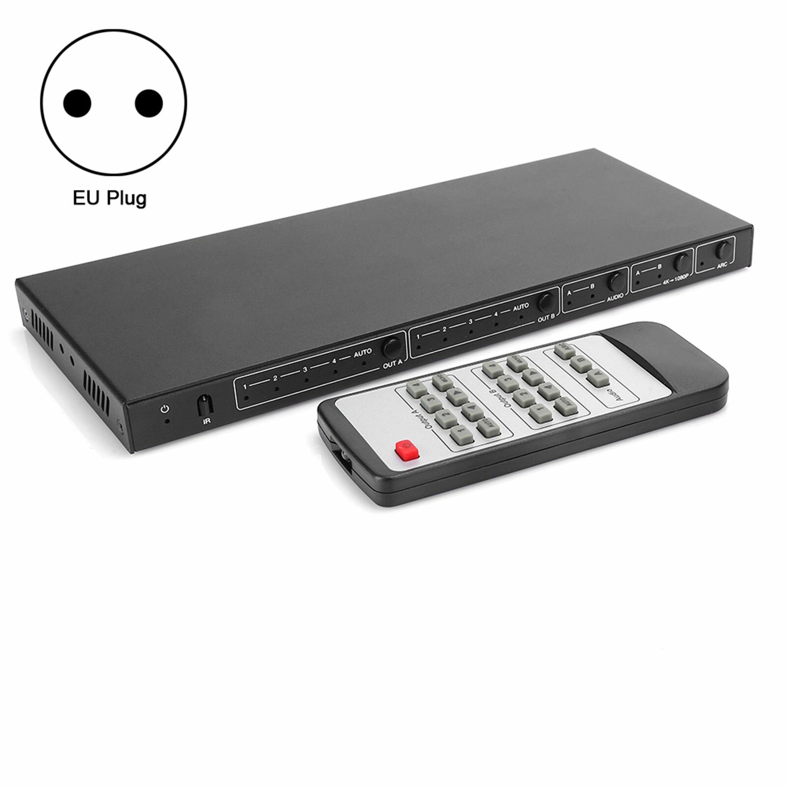 Матричный свитч HDMI 4x2, 2.0, извлечение звука, масштабирование