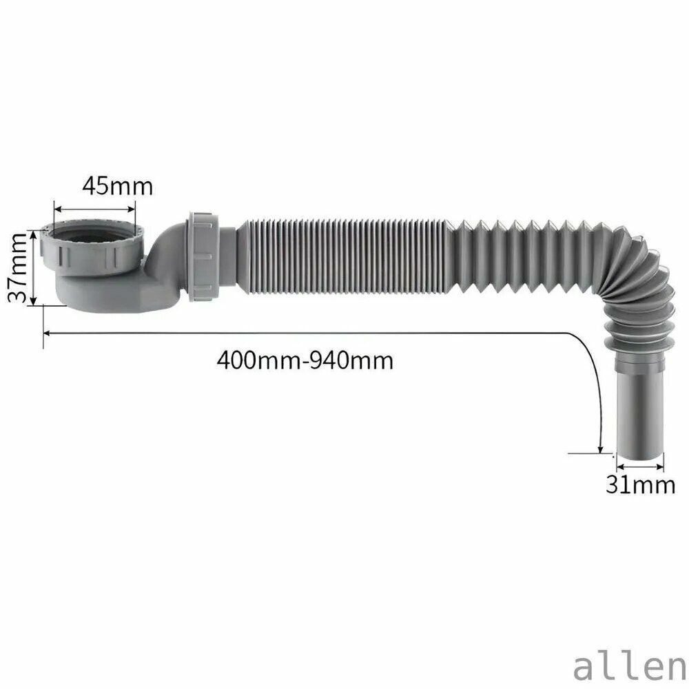 Сифон чёрный для раковины 1 шт.