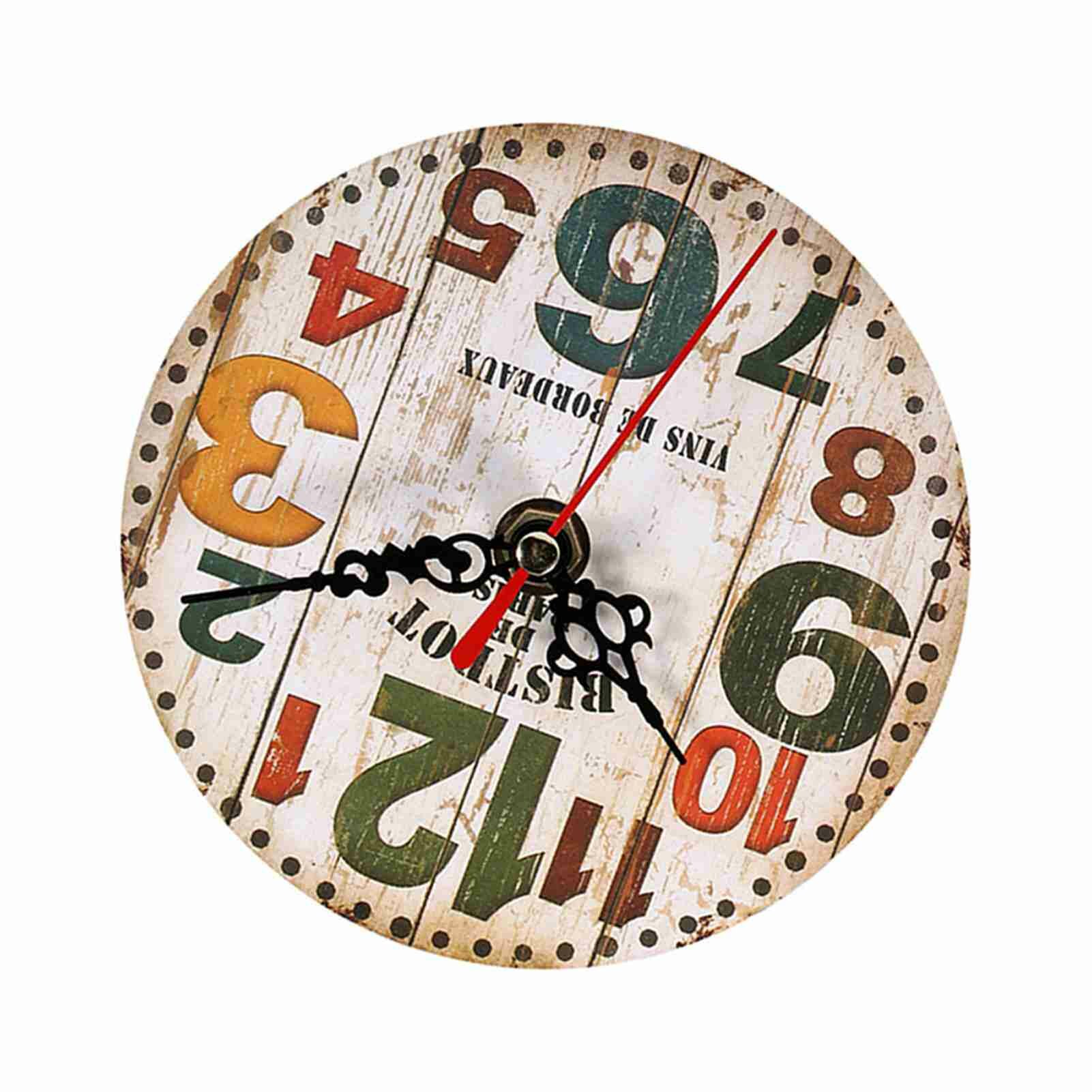 Creative Antique Wall Clock Vintage Style Wooden Round Clocks Home Office Decoration (#3)