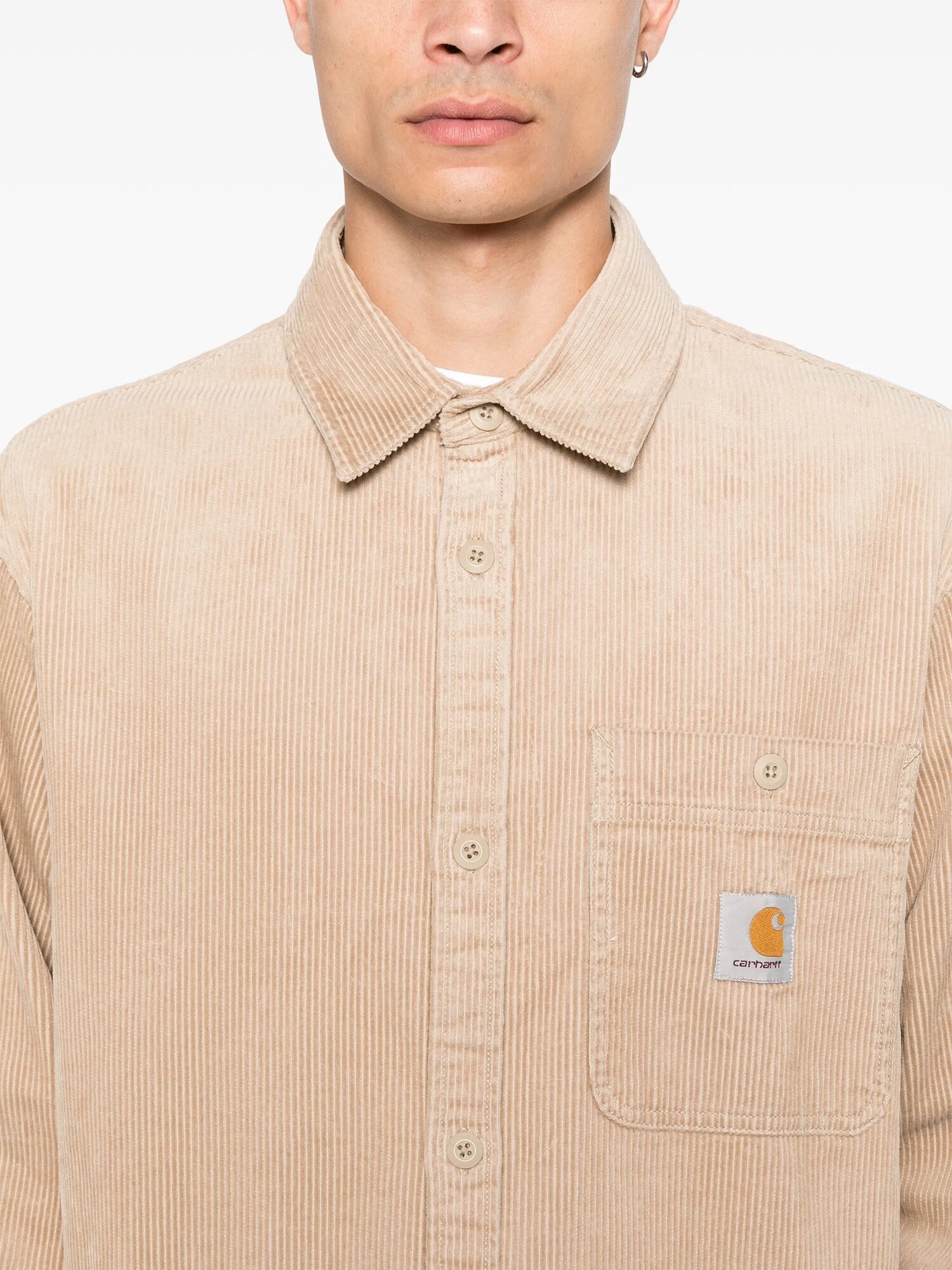 Рубашка Carhartt WIP Flint, размер XS, коричневый — фото 1