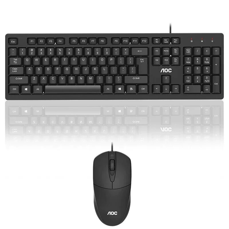 Проводная клавиатура AOC KB161, USB, для ноутбуков и настольных компьютеров, для бизнеса и офиса, универсальный набор