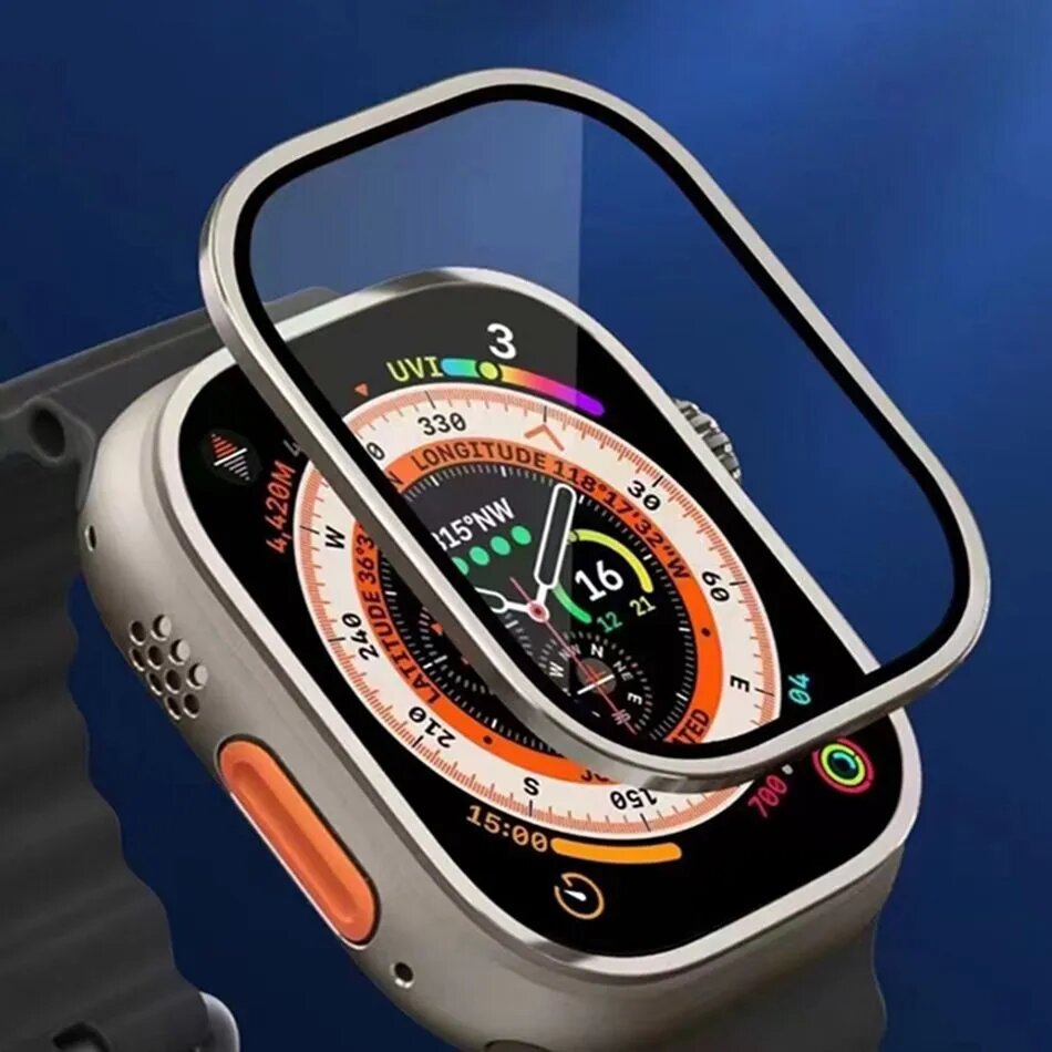 Чехол на Apple Watch 8 Ultra 49 мм Защитные стекла смарт часов Алюминиевый бампер Защитный чехол для iWatch 49mm