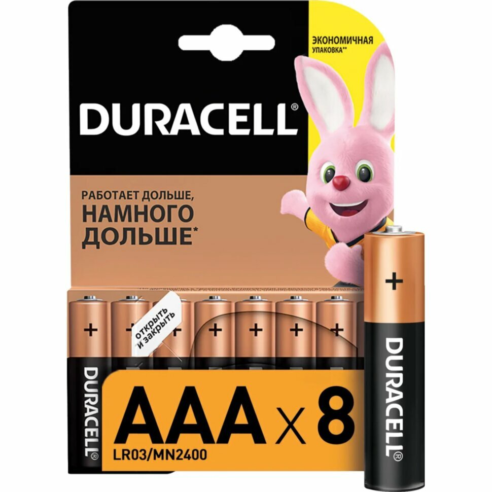 Батарейка DURACELL BASIC ААA/LR03-8BL, 216806