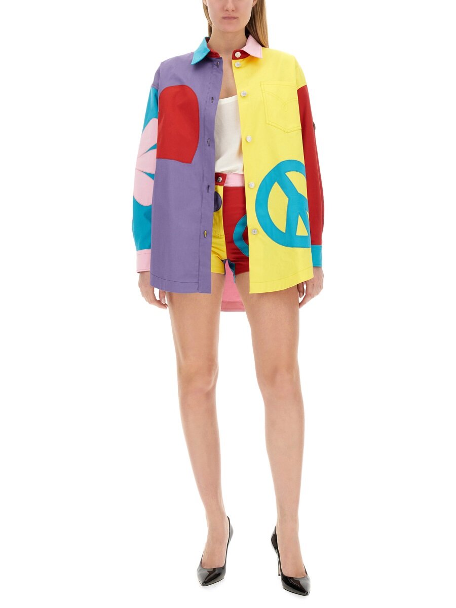 Рубашка MOSCHINO, размер 42, многоцветный — фото 1