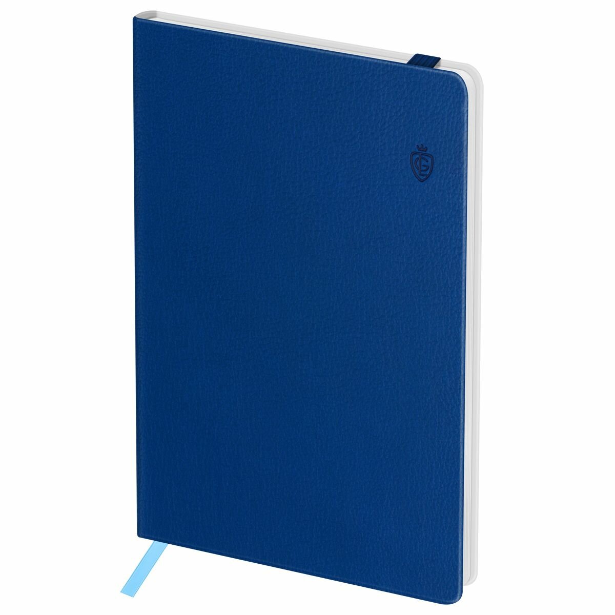 Записная книжка А6 80л. Лайт, кожзам, Greenwich Line "Classic. Blue", с резинкой, фактурное тиснение, блок в клетку