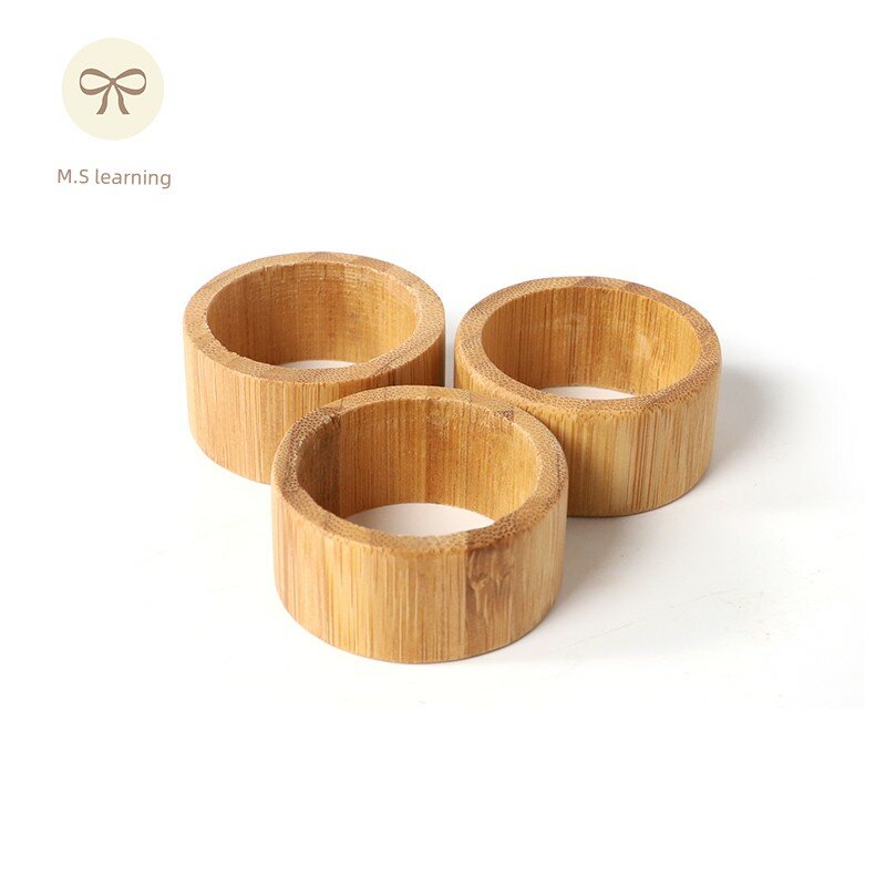 3 набора бамбуковых колец для развития координации руки и глаз, натуральный материал, обучающий игровой комплект