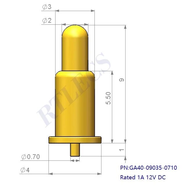 RTLECS OD4.0-x подпружиненный разъем Pogo Pin 2 шт. GA40-09035-0710 1A