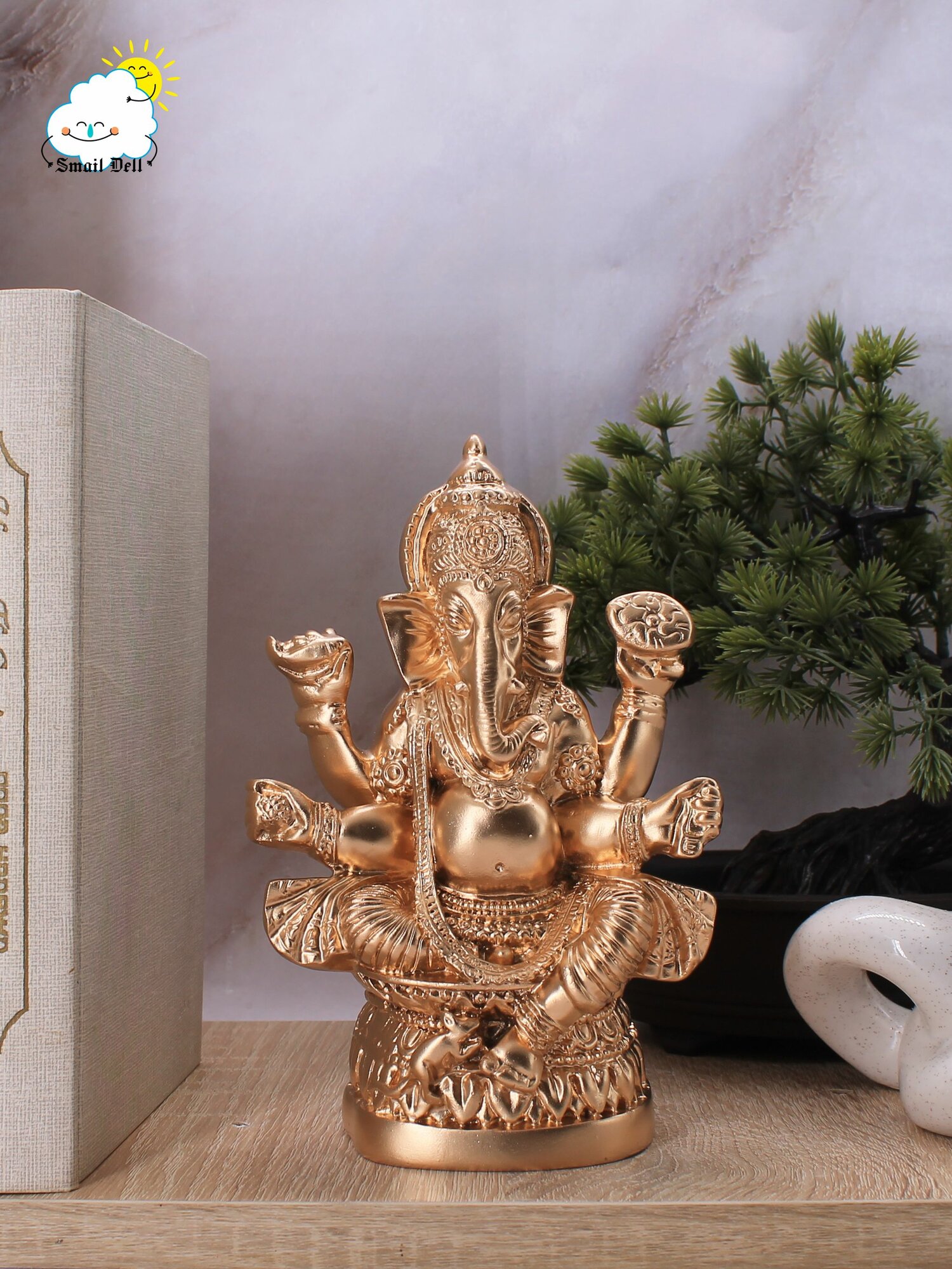 Статуэтка Ганеша , 18 см, гипс , цвет бронза