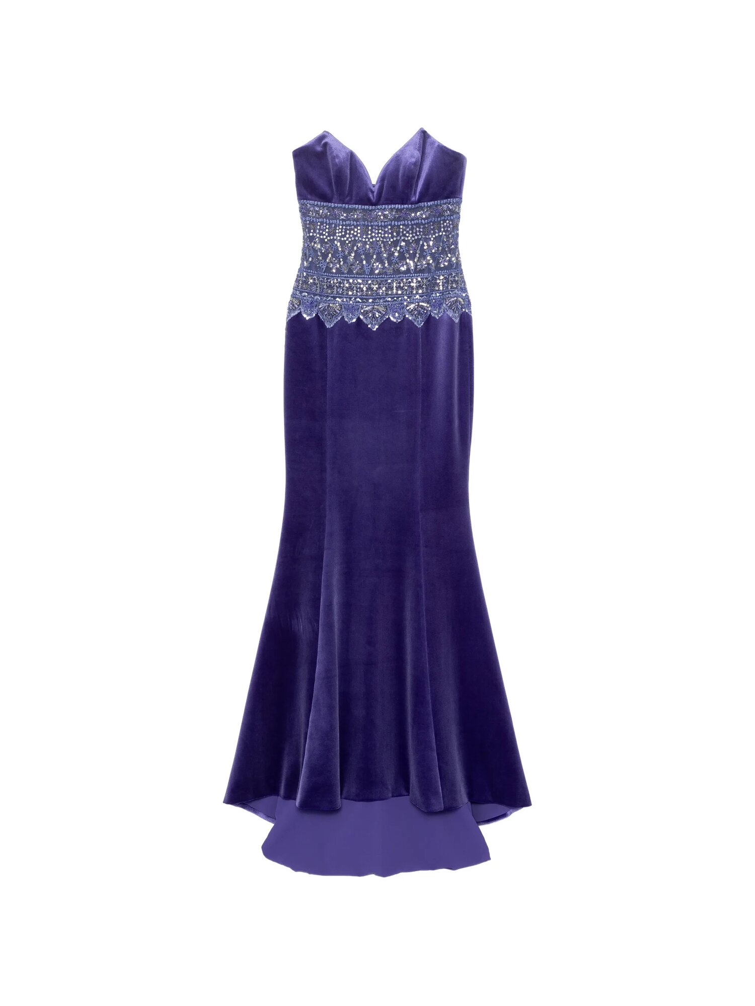 Платье Strapless dress with embroidered detailing